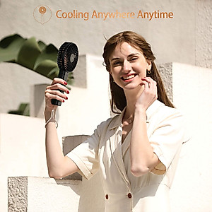 OUTXE Funme Portable Handheld Fan 5000mAh USB Desk Fan Person 4 Speed Settings for Outdoor Travel Black