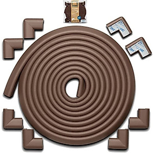 30ft Edge 8 Corners - Bundle & Save - RovingCove HeftyFit Edge Corner Guards (18ft Edge 8 Corners, Coffee Brown) + RovingCove HeftyFit Edge Guards (12ft Edge Only, Coffee Brown)