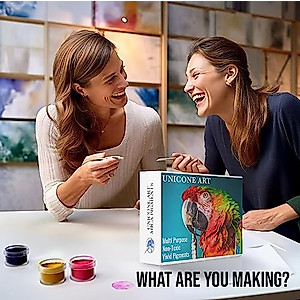 Magical Mica Pigment Powder for Resin - 12 Box Set - Non Toxic - Multi Use - Super Lustrous - Finely Ground Powder - Use in Resin, Slime, soap dye, Cosmetics (10g each12pk)