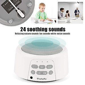 Sleep Sound Machine, White Noise Machine for Sleeping, 24 Soft White Sounds, Suitable for Kids and Adults by Skatolly