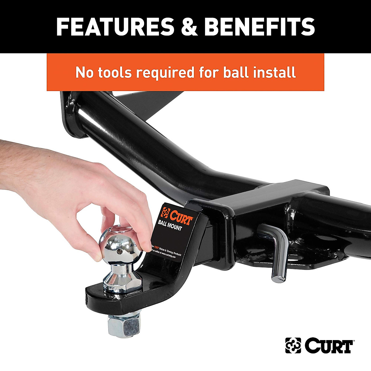 CURT 41782 1-7/8 and 2-Inch Chrome Steel Switch Ball Set, Up to 6,000 lbs. GTW