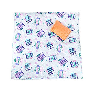 Soft Bearded Dragon Blanket with Pillow for Bearded Dragon Leopard Gecko Lizard Bath Towel Wrap to Snuggle or Sleep 18 × 18 Inch