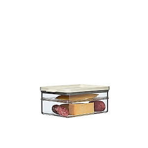 Mepal - Breakfast Fridge Container Duo Omnia – 2-Layer Fridge Box for Storing Cold Cuts & Cheese - Stackable Refrigerator Boxes - Kitchen Storage & Organization - 500 ml & 1200 ml - Nordic Green