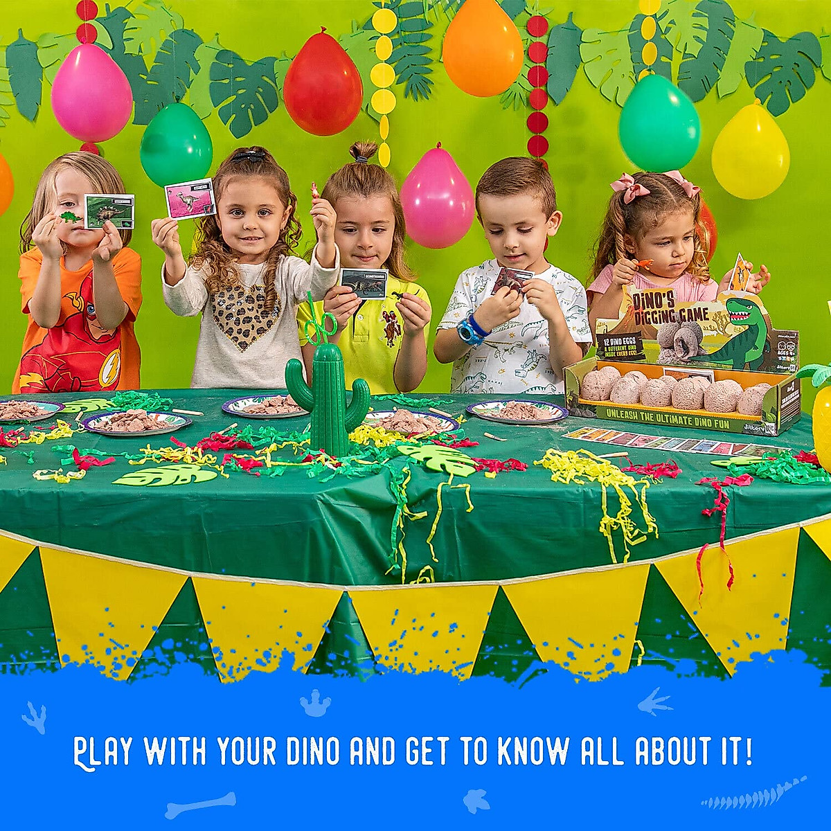 Dino Eggs Dig Kit, Dinosaur Eggs for Kids 3-5, Perfect for Dinosaur Birthday Party Supplies and Dinosaur Party Games - 12 Dino Eggs Excavation Set for Kids by JitteryGit