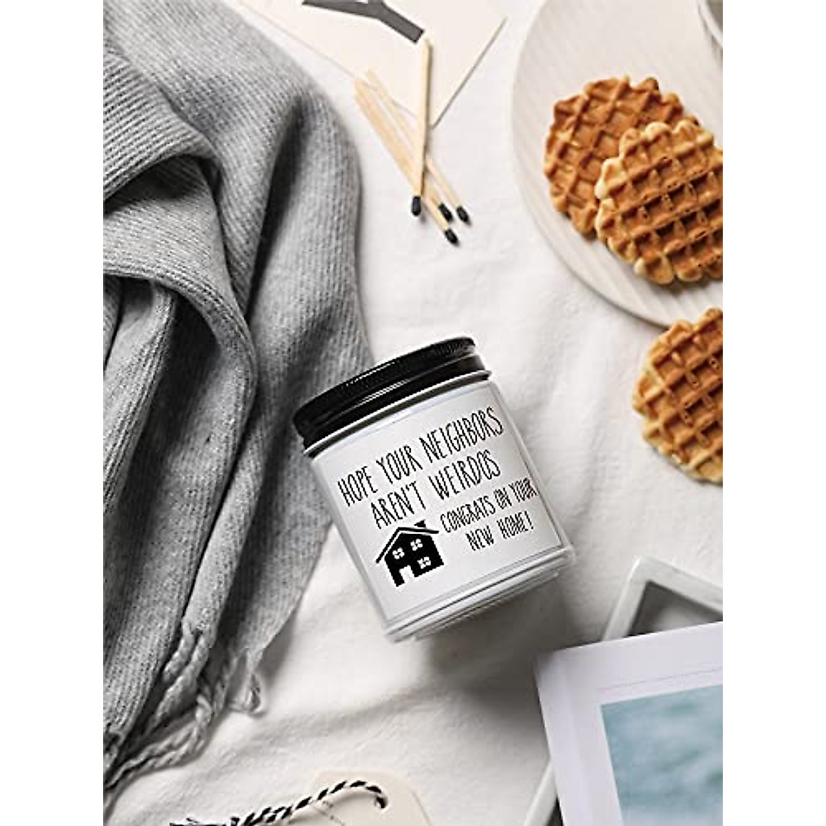 Housewarming Gifts for New Home, Housewarming Scented Candle, New House, Moving, New Homeowner Gift Idea (White)