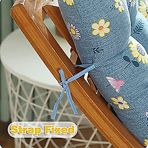 Gmsqj Custom Bench Cushion,Personalized Size Rocking Chair Cushion,Non Slip Tufted Bench Pads with Ties,Outdoor/Indoor Furniture Cushion for Garden Patio Swing Chair,Dining Chair (Grey)