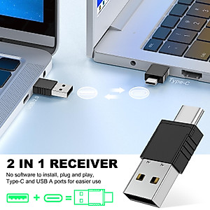 Presentation Clicker Green Laser Pointer, Rechargeable PowerPoint Clicker Wireless Presenter Remote, RF 2.4GHz USB Presentation Pointer Slide Advancer with Hyperlink Volume Control for Mac Computer