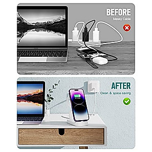 Apetiy Charging Station for Multiple Devices Apple, 3 in 1 Fast Charging Station Dock for iPhone 14/13/12/11 (Pro)/XS/XR/X/8/7/6/5, Apple Watch Series Ultra/8/7/6/SE/5/4/3/2 & AirPods with Adapter