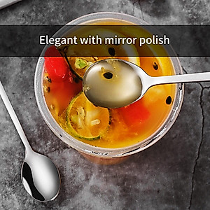 IFeico Mini Coffee Spoons, Food Grade Stainless Steel Tea Spoons, 4.7 inch Silver Leaf Dessert Spoons for Home, Kitchen Tableware, Demitasse Espresso Spoons, Dishwasher Safe, Set of 12