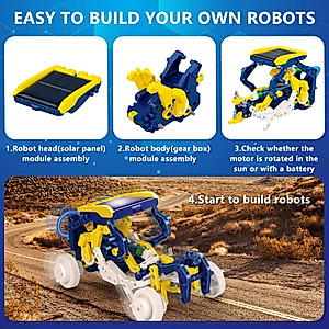 JoyZin STEM 11-in-1 Solar Robot Kit, 231 Pieces DIY Science Experiment Kit, Learning Educational Building Toy Set for Toddlers Kids Boys Girls 6 7 8 9 10 11 12 Years Old Birthday