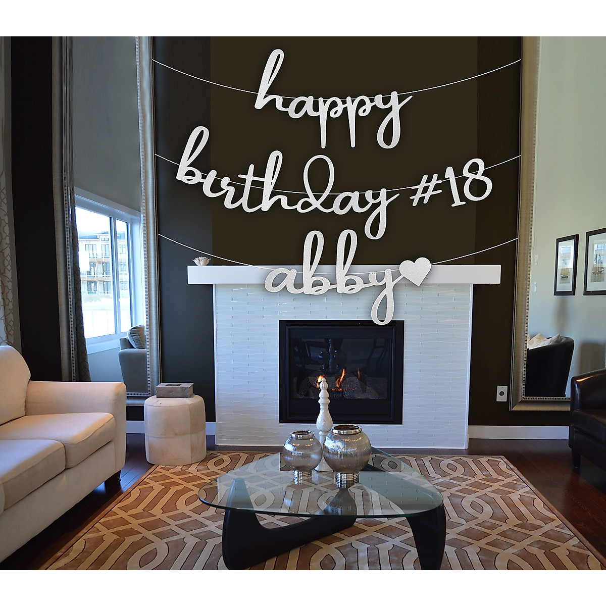 envizins Custom Cursive Script Lowercase Gold, Rose Gold, Silver Glitter Letter Banner, You Could Personalize a Phrase-Word-Number-Name-symbol. Roll String Included