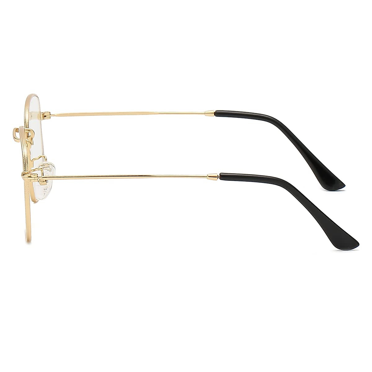 JOVAKIT Polygon Blue Light Blocking Glasses for Women Men Fashion Vintage Small Square Non-prescription Metal Eyeglasses (Gold)