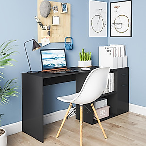 VANSPACE L-Shaped Rotating Computer Desk with Storage Shelves 68 inch Home Office Desk Corner with Drawers and File Cabinet Multipurpose Study Writing Table for Bedroom Small Space Black