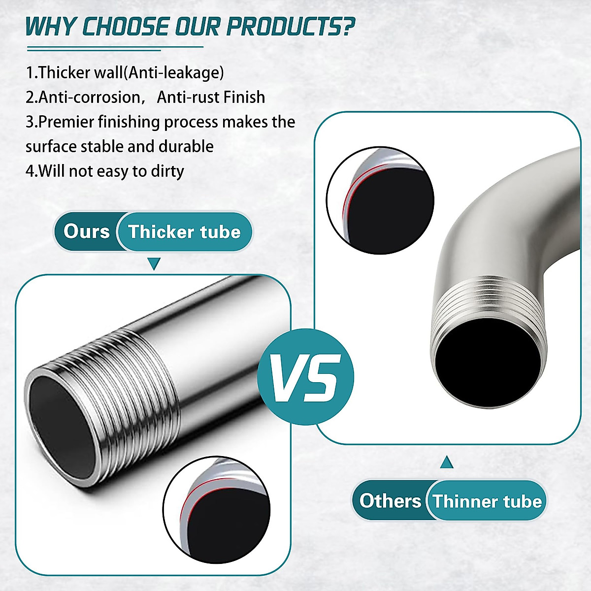 12 Inch Shower Arm with Flange,Stainless Steel 90 Degree Rain Shower Head Extension Arm,Wall-Mounted Shower Head Arm for Fixed Shower Head,Brushed Nickel