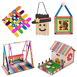 Chuya Wood Craft Sticks Garden Label Wooden Popsicle Ice Cream Sticks for Hand DIY Craft (4.5 inch 200 Pack)