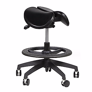 Saddle Stool Dentist Stool Dentist Chair Ergonomic Saddle Chair Adjustable Height for Drafting Lab Clinic Dentist Salon Massage Office,B,L