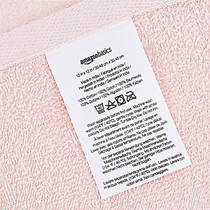 Amazon Basics Cosmetic Friendly Washcloths - 12-Pack, Carnation Blush