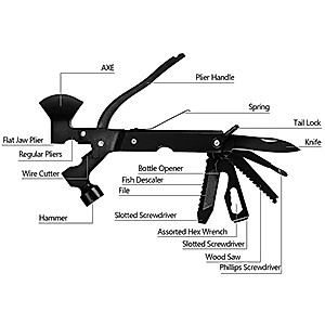 Valentines Day Unique Gifts for Him Men Dad Multitool Hatchet Fathers Day Birthday Christmas Gifts for Husband Grandpa Boyfriend Him 14 in 1 Camping Fishing Survival Gear Hiking Accessories Axe Knife