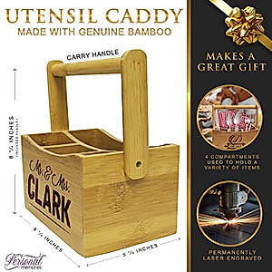 Personalized Kitchen Utensil Holder Picnic Caddy - Custom Monogrammed