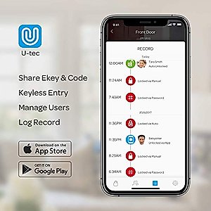 ULTRALOQ U-Bolt Bluetooth Enabled Keypad Smart 5-in-1 Keyless Entry | Smartphone App for iOS and Android | Anti-peep Code | Auto Unlock & Auto Lock | Match Home Aesthetics, Satin Nickel