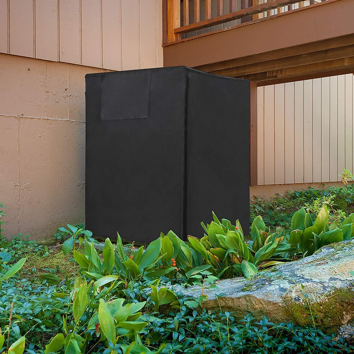 Woohot Air Conditioner Covers for Outside Units - 34 x 34 x 30 inches Durable AC Cover Water Resistant Fabric Windproof Design Outdoor Furniture Universal Cover with Air Pockets