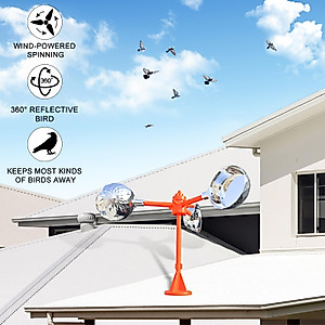 Bird Reflective Spinning Deterrent Devices for Outside Keep Birds Away Pigeon Woodpeckers Deterrent for Garden Roofs