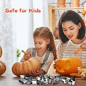 WANNTS Pumpkin Carving Kit Halloween, Safe and Easy Set for Kids, DIY Stainless Steel Tools Halloween Decoration Jack-O-Lanterns, Gift Halloween(24 Pieces)