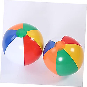 ibasenice 24 Pcs Inflatable Ball Outdoor Toy Outside Summer Toys Kids Beach Toys Blowing Pool Ball Colored Rainbow Beach Balls Outside Toys Water Balloons Water Ball Toy PVC Play Ball PVC
