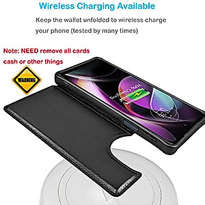 Tekcoo Wallet Case for Motorola Moto G 5G 2022 / Moto G (2022) / XT2213 Minimalist PU Leather ID Cash Credit Card Holder Slots Magnetic Closure Kickstand Folio Flip Slim Protective Cover - Black