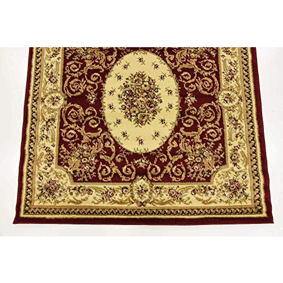 Unique Loom Versailles Collection Traditional Classic Medallion Motif Area Rug (4' 0 x 4' 0 Square, Burgundy/ Ivory)