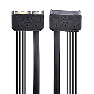Cable Matters 2-Pack 22-Pin Power and Data SATA Extension Cable - 20 Inches