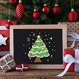 Canlierr 10 Sets Embroidery Kit with Patterns and Instructions DIY Adult Beginner Embroidery Kits for Beginners Adults Embroidery Supplies (Christmas Style)