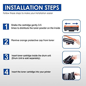 LVELIMIT TN760 High Yield Toner Compatible TN-760 Toner-Cartridges Replacement for Brother TN760 TN-760 TN-730 TN730 TN 760 for HL-l2395dw HL-L2350DW HL-L12370DWXL Printer (2 x TN760 Toners)