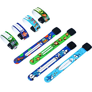 8 Pieces Safety ID Wristband Reusable Identification Bracelet Adjustable Waterproof ID Bands, 8 Styles