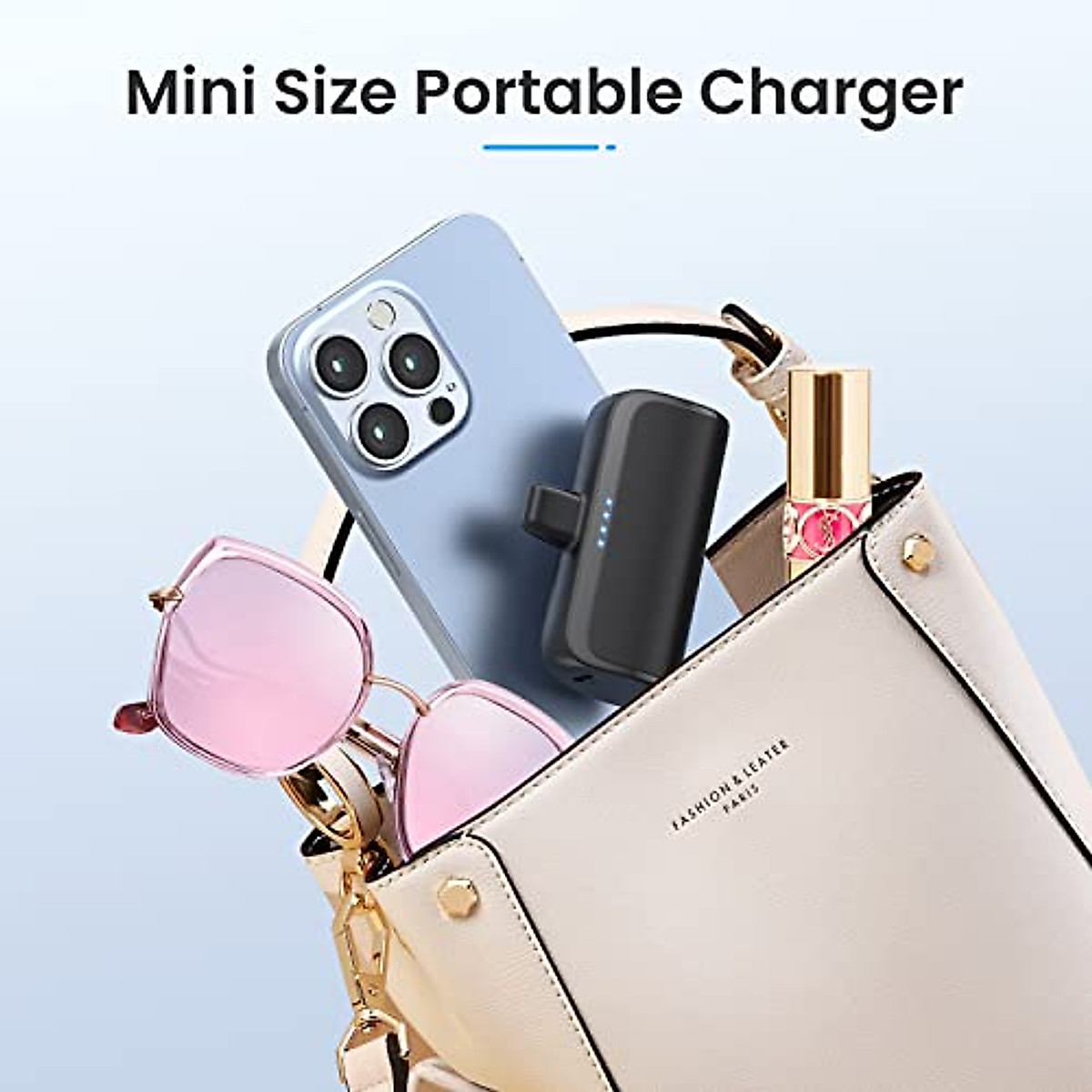 Small Portable Charger 5200mAh for iPhone, Ultra Compact 20W PD Fast Charging Power Bank,Cute Mini Battery Pack Backup Charger Compatible with iPhone 14/14 Pro Max/13/13 Pro Max/12//11/XR/XS/X/8/7/6
