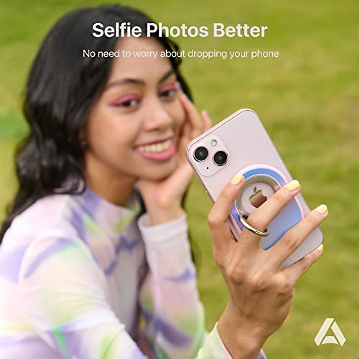 andobil Magnetic Phone Grip Carbon Fiber & Pink