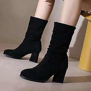 Guldnds Stiletto Ankle Boots for Women Ladies Boot Fashion Motorcycle Boots Mid Boots Casual Shoes Mall Shoes