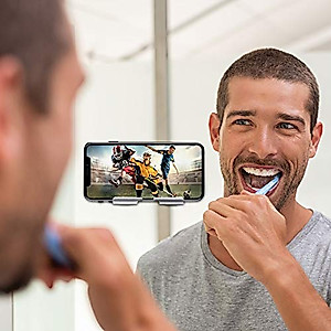 Weewooday 3 Pieces Wall Phone Holders Adjustable Waterproof Shower Phone Stand Universal Aluminum Cell Phone Holder for Most Smartphones and Tablets in Bed Bathroom Kitchen