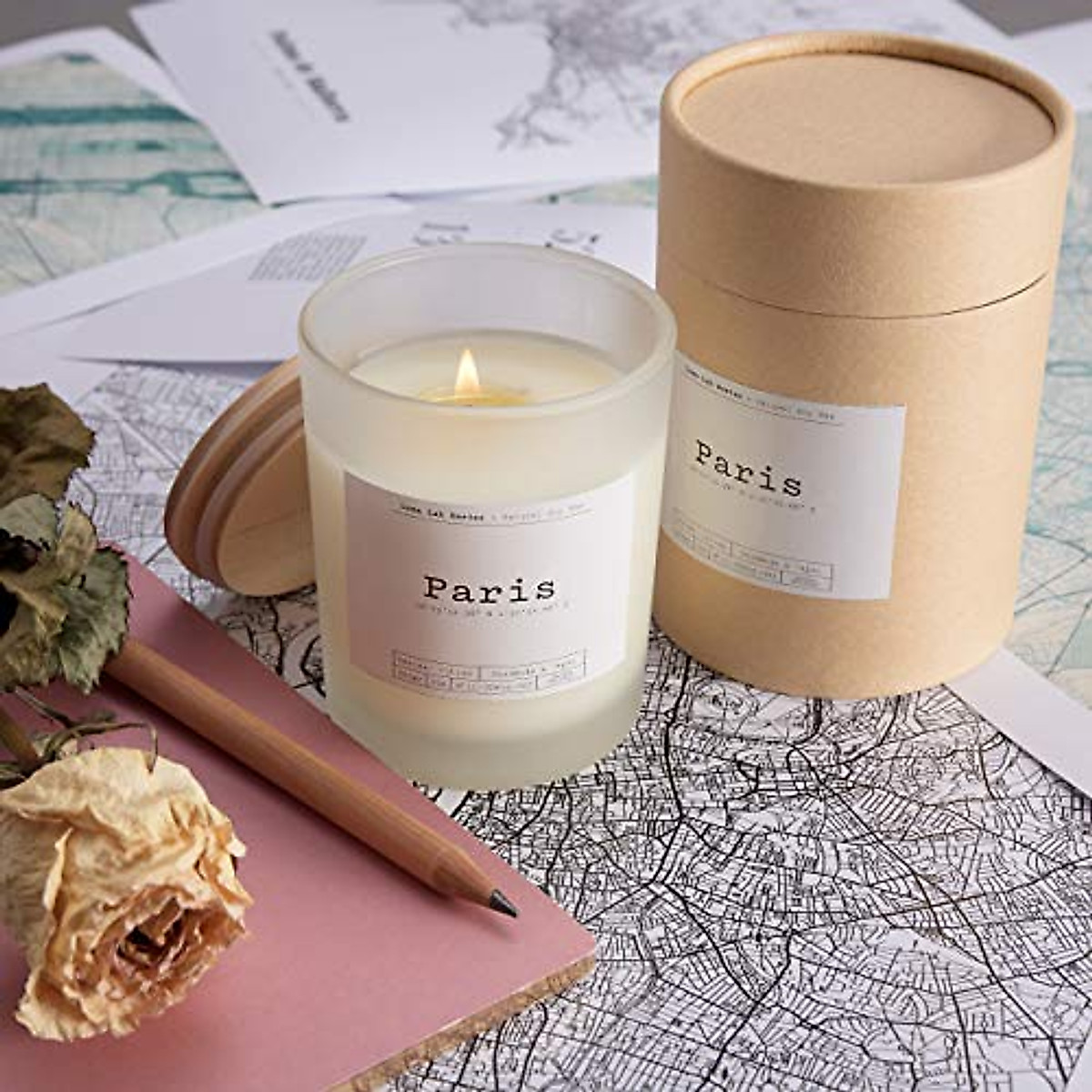 Lumaland Scented Jar Candle - New York City Memories - 100% Vegan Soy Wax - Burns 25 Hours - Sustainable, Vegan, Stylish Home Fragrance Candle - Spiced Fruit Fragrance