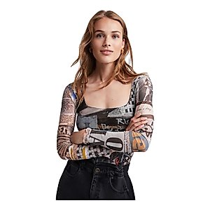 Desigual woMens Casual Blouse, Black, Large US
