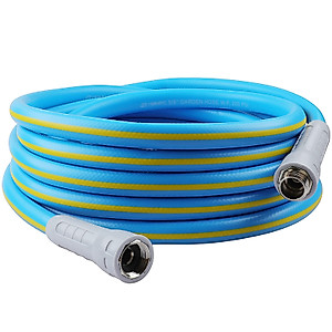 HQMPC Hose Garden Hose With Swivel Grip 5/8 in. x 20 ft., Water Hose Heavy Duty Durable Material Water Hose with Solid Fittings (BLUE) …