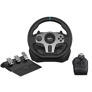PXN V9 Gaming Steering Wheel With Pedals and Shifter 270/900° Dual-Motor Feedback Driving gaming Racing Wheel for PC,PS4,PS3,Xbox One, Xbox Series X/S,N-Switch