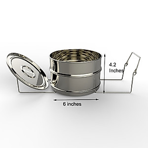 ekovana 3qt Mini Stackable Stainless Steel Pressure Cooker Steamer Insert Pans with sling handle - compatible with Instant Pot Accessories 3 quart - two interchangeable lids