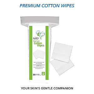 ForPro Professional Collection Premium Cotton Wipes, 100% Cotton, Extra-Soft, for Cosmetic, Nail, and Personal Care, 4” x 4”, 200-Count