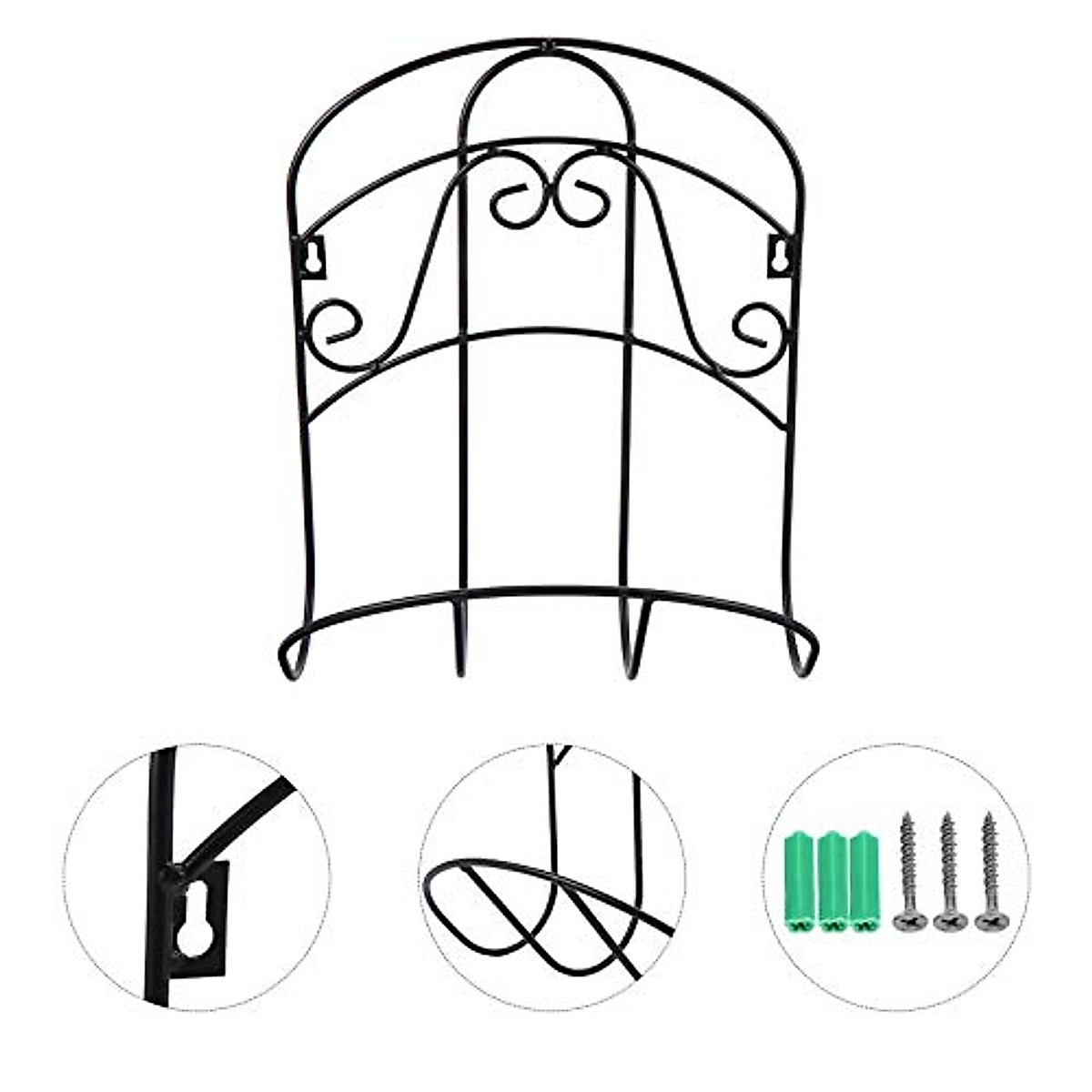 ERINGOGO 1 Set Hose Wrought Iron Frame Garden Hose Hanging Hook Water Hose Bulter Hose Storage Wall Mount Heavy Duty Garden Hose Hanger Shelving Brackets Hose Storage Rack Water