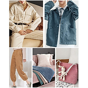 SQINAA Corduroy Fabric Thickened 8 Wicks Soft and Delicate Have no Elasticity Suitable for Spring, Autumn and Winter Clothing 50x155cm,Red