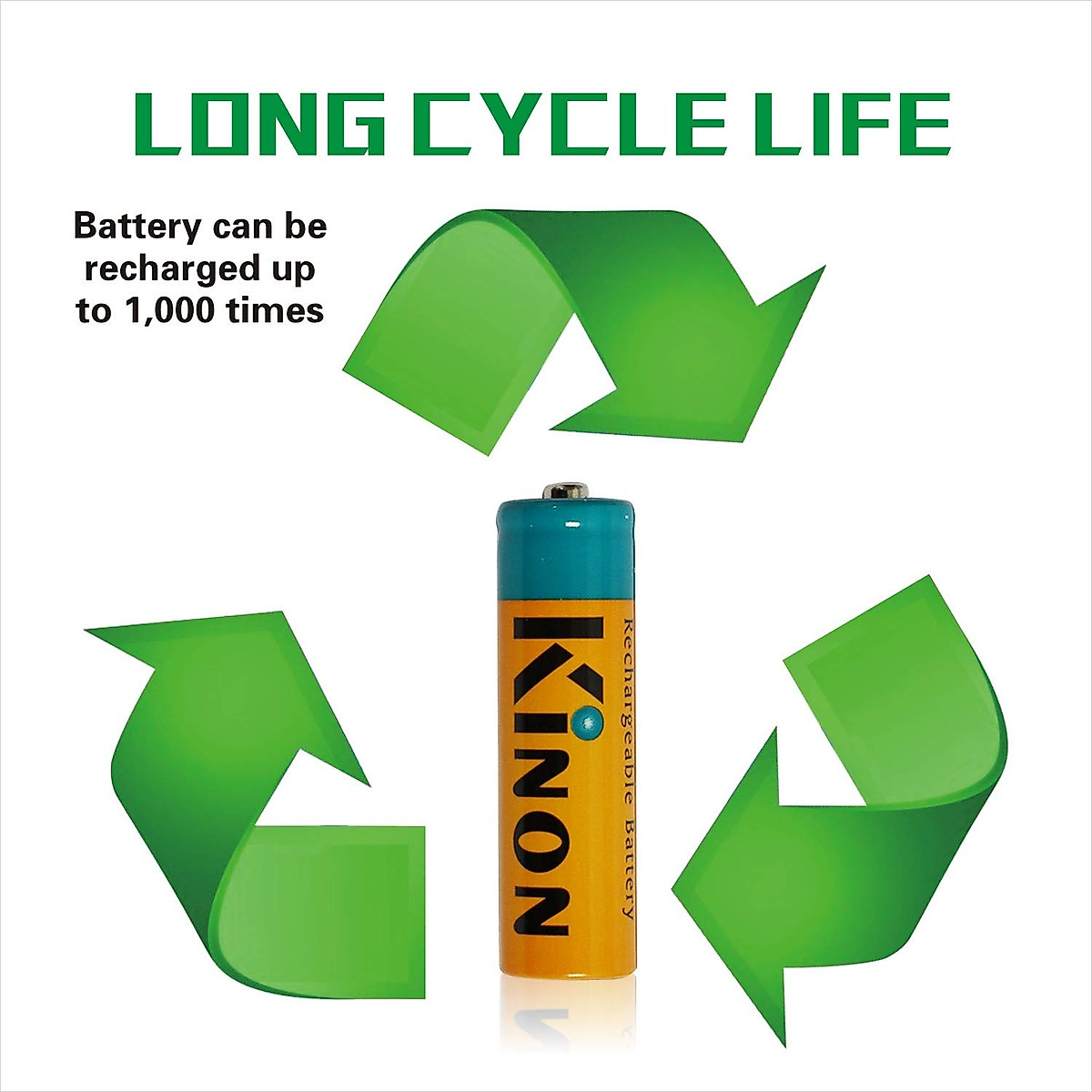 Kinon Double A Rechargeable Batteries 1.2V NiCD AA 1000mAh (12 Pieces) for Outdoor Solar Garden Lights Landscape Pathway Lights Porch and Patio Lights, Orange (KAA1000KN12P)