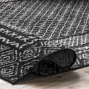 nuLOOM Arabella Contemporary Bordered Area Rug, 8' x 10', Black