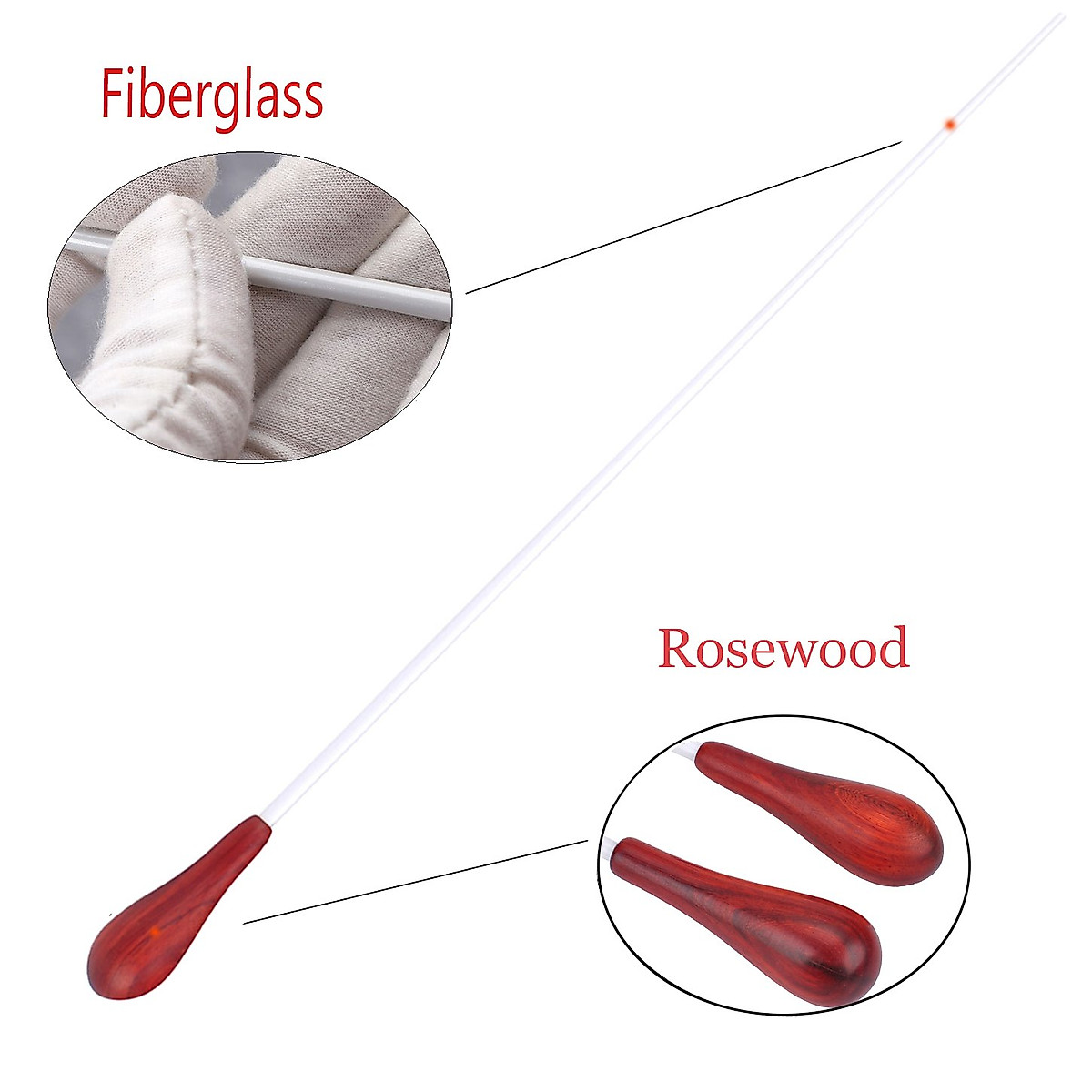 Music Conducting Baton Orchestra Baton Rosewood Handle Baton with Wooden gift box Conducting Baton(Rosewood Baton+Wooden Box)