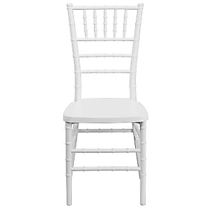 EMMA + OLIVER White Resin Stacking Chiavari Chair